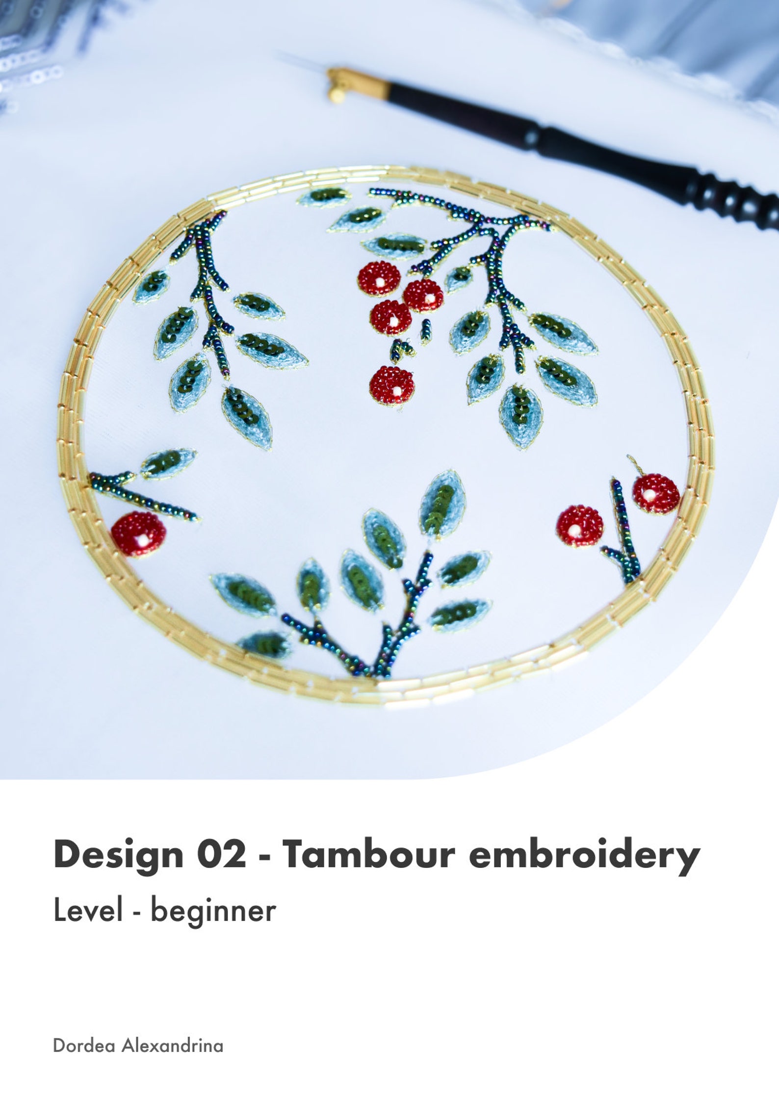 Design 02 - Tambour Embroidery Pattern - Beginner Level - Etsy
