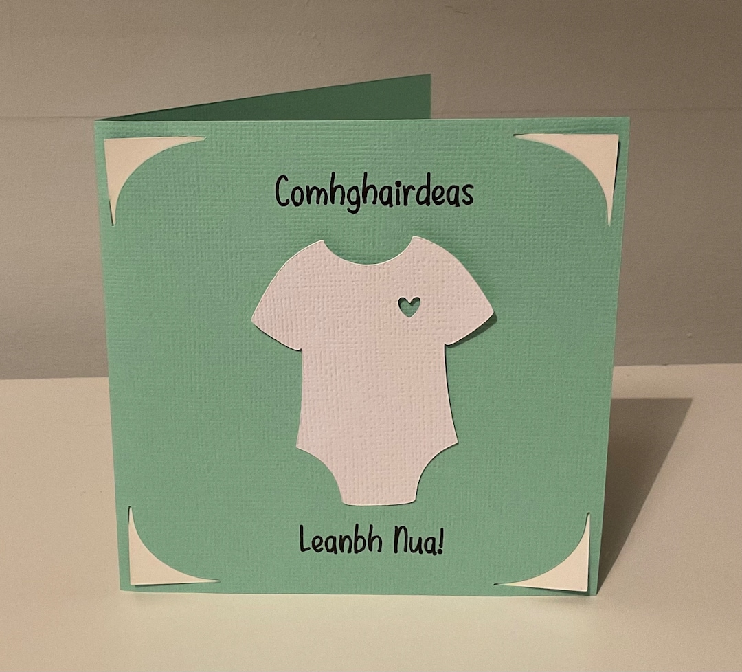 New Baby/leanbh Nua Green Irish Greeting Card physical Product - Etsy
