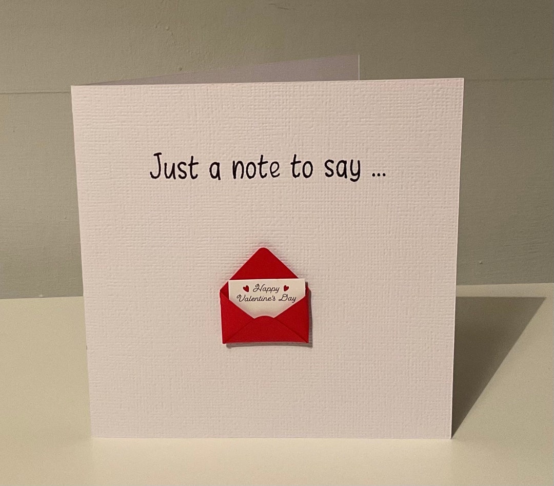Valentine’s Day Note Greeting Card (physical Product) - Etsy