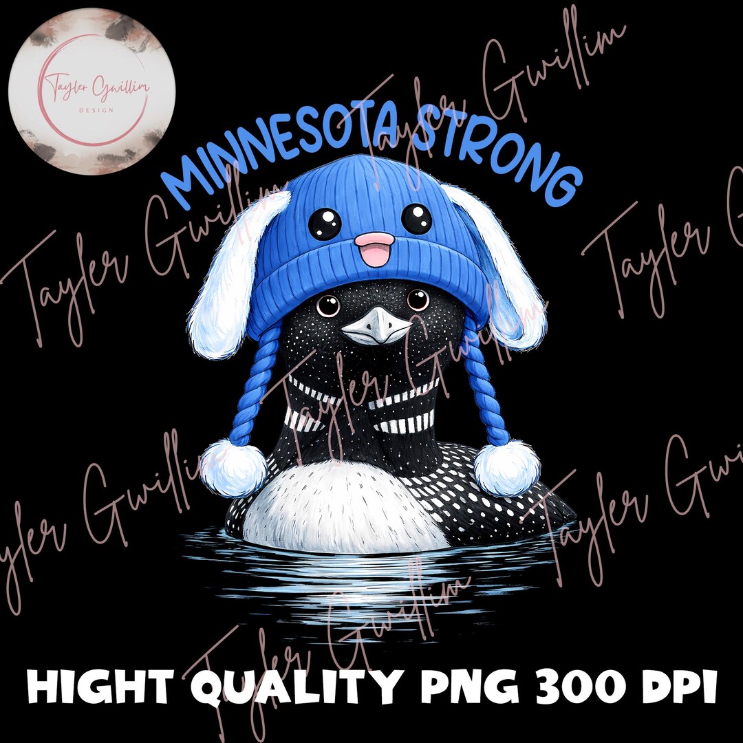 Minnesota Strong Png, Cute Common Loon With Bunny Hat Png, MN Rebel ...