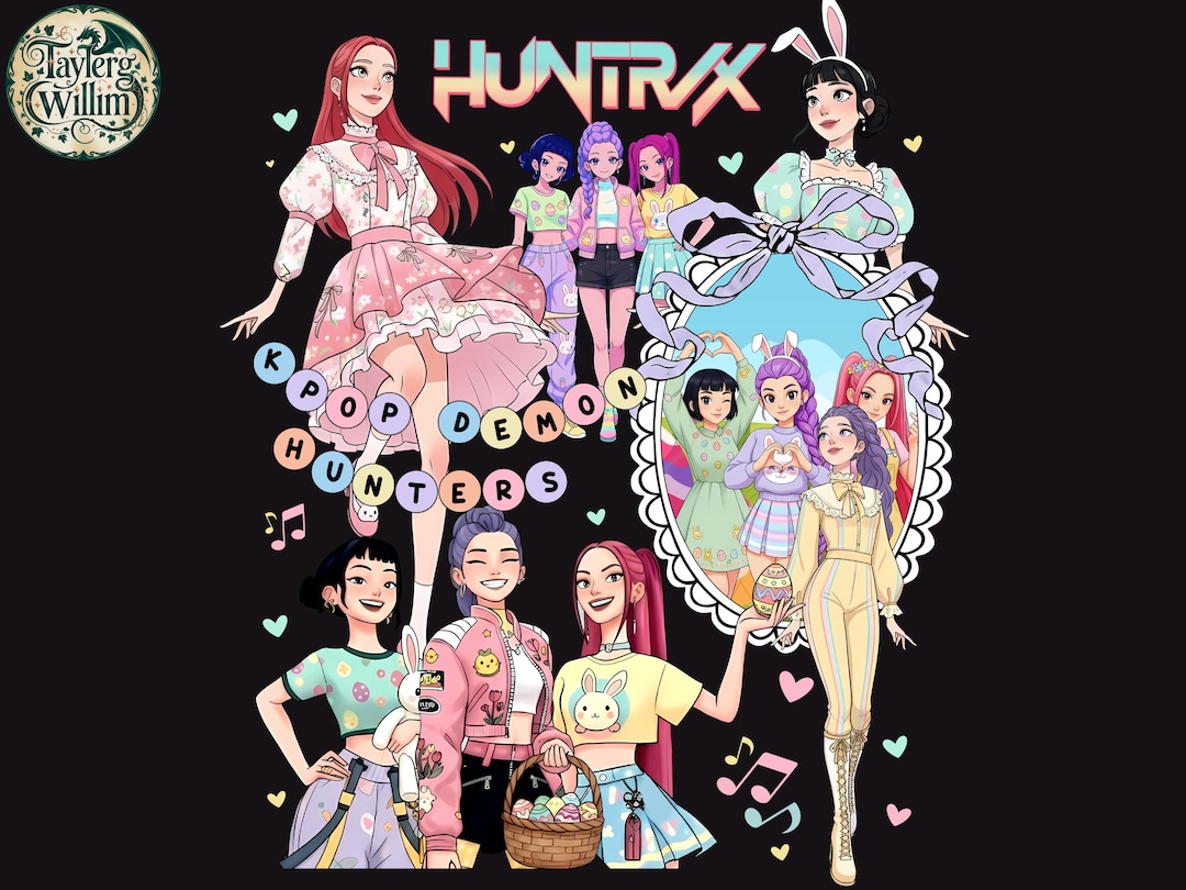 Huntrix Easter Print, Kpop Hunter Graphic, Demon Heroines Art, Rumi ...