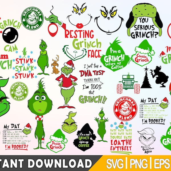 Grinch Face Svg - Etsy