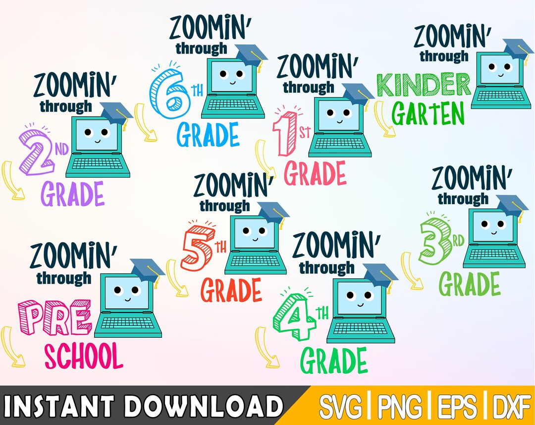 School Zoomin Trough Grade Svg Bundle Layered Item Clipart - Etsy UK