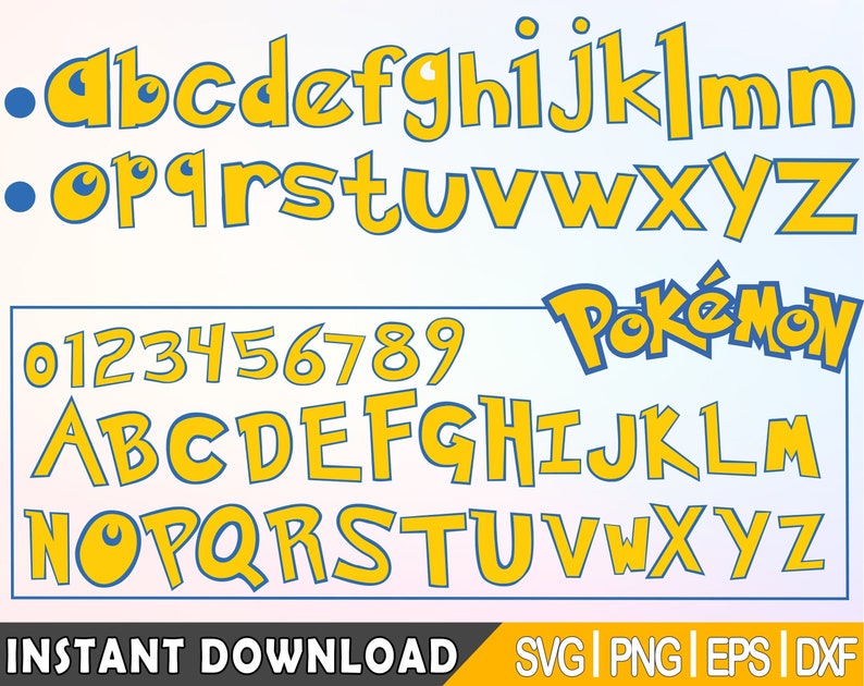 2 Types Svg TTF Files, Alphabet Letters and Numbers TIF Dxf Eps Png ...