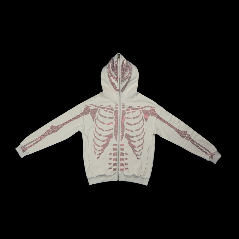 Skeleton Rhinestone Hoodies - Etsy
