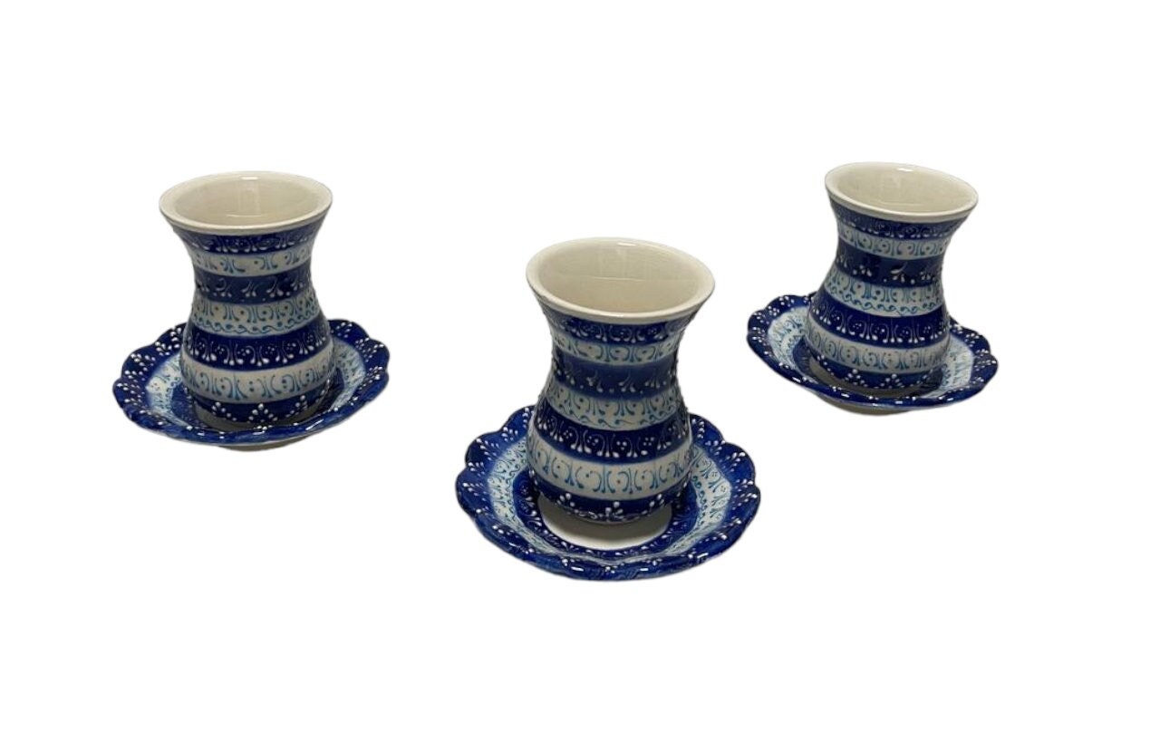 6 X Turkish Ceramic Tea Cup Set Ceramic Tea Cups With Saucers - Etsy