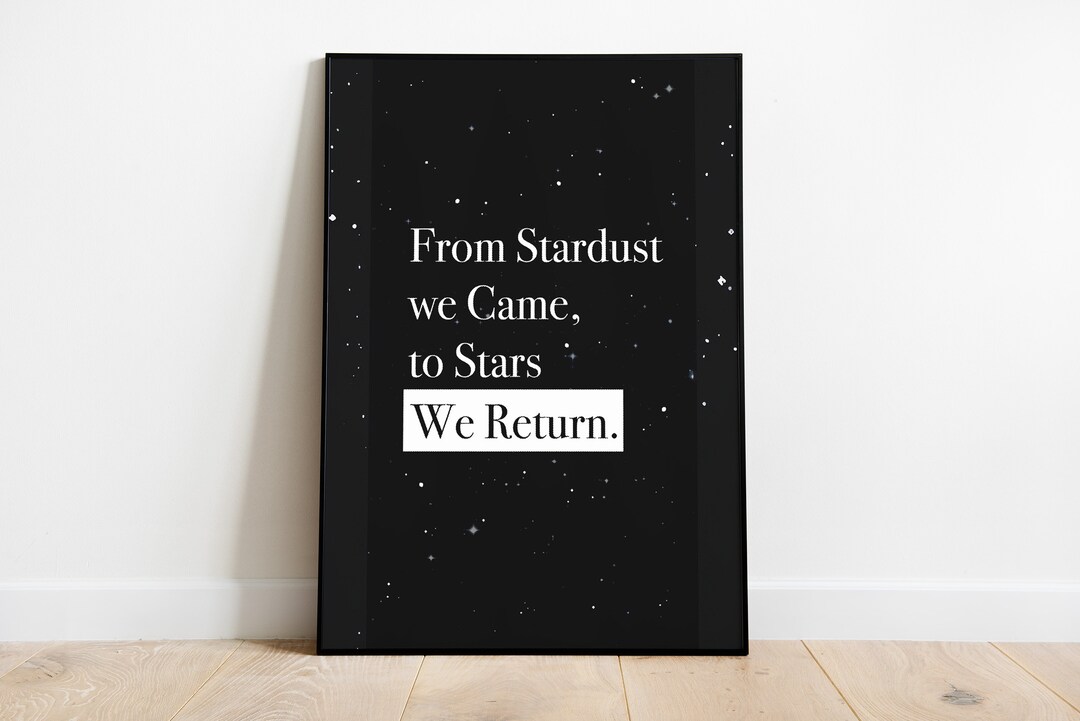 Starry Night Stardust Quote Digital Poster Cosmic Wall Art, Celestial ...