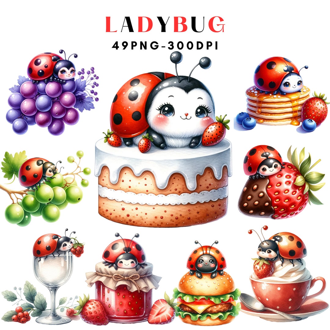 Ladybug Watercolor Clipart, Watercolor Ladybug, Ladybug Clipart, Spring ...