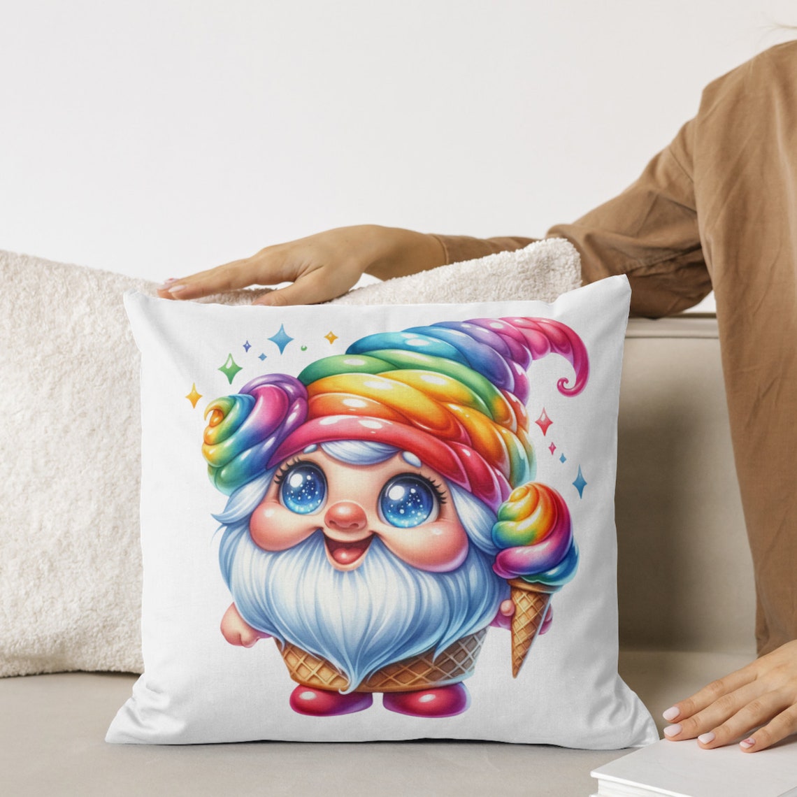 Ice Cream Gnome Watercolor Clipart,ice Cream Gnome, Ice Cream Gnomes ...