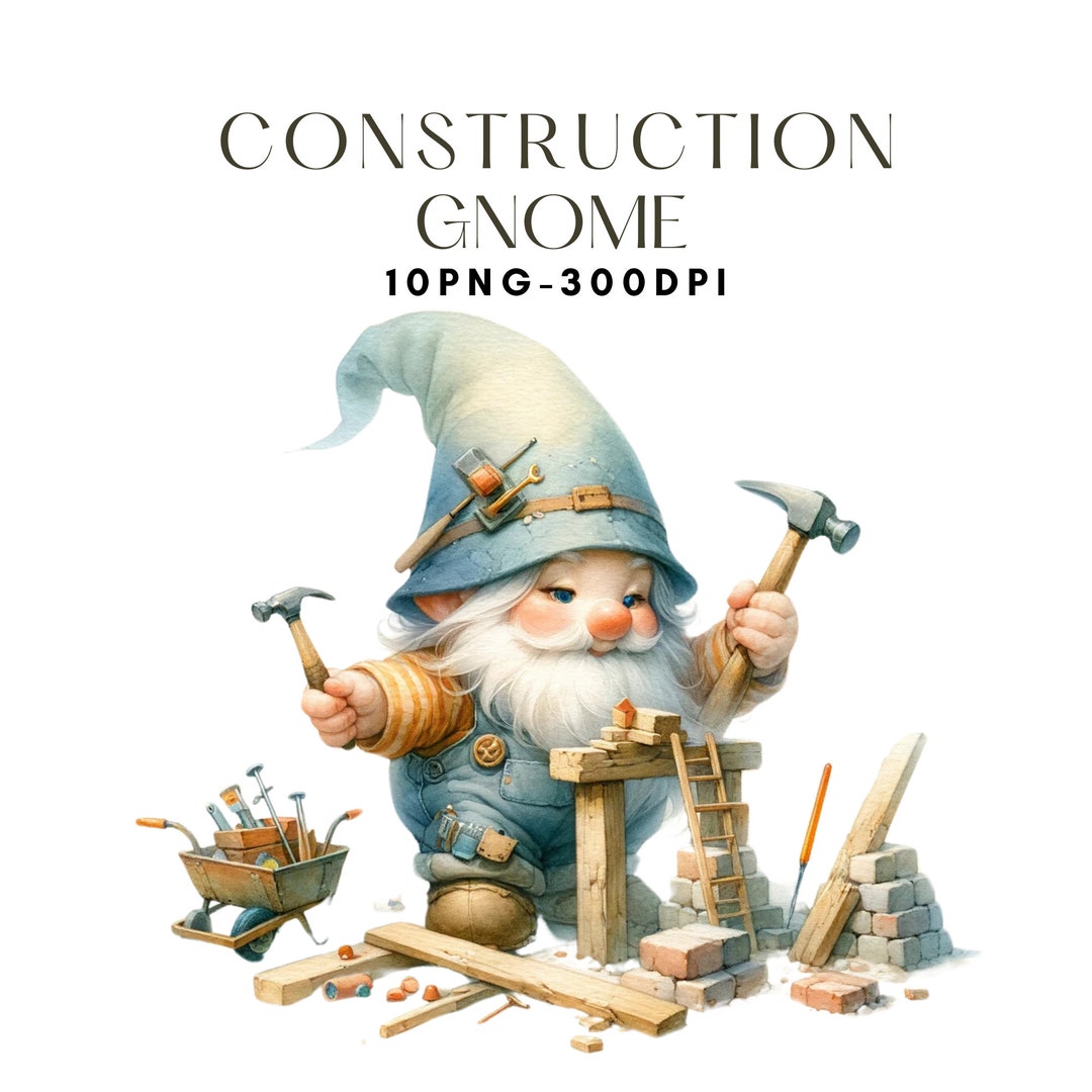 Construction Gnome Clipart, Gnomes Construction Theme Decor ...