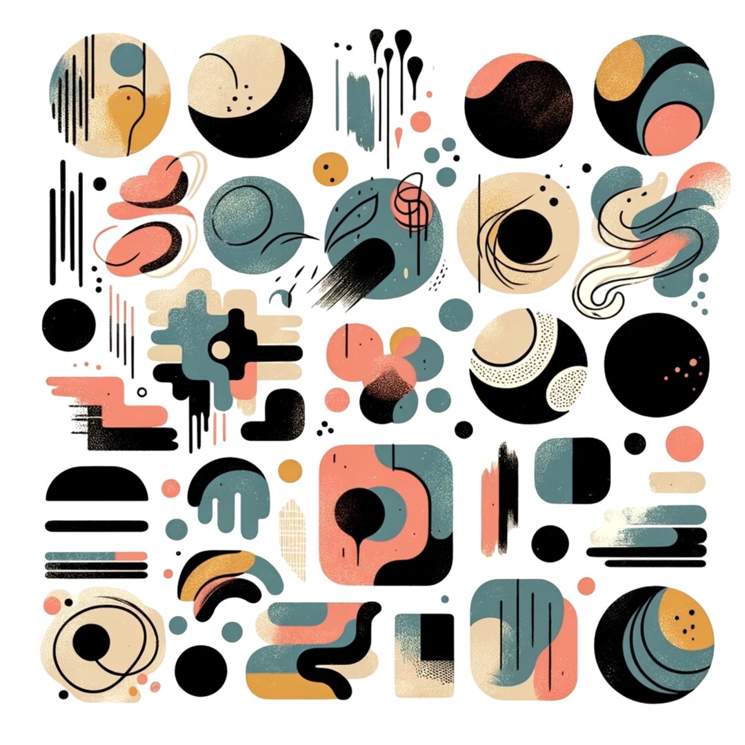 Modern Abstract Shapes Bundle Clipart,geometric Shapes Bundle PNG Jpg ...