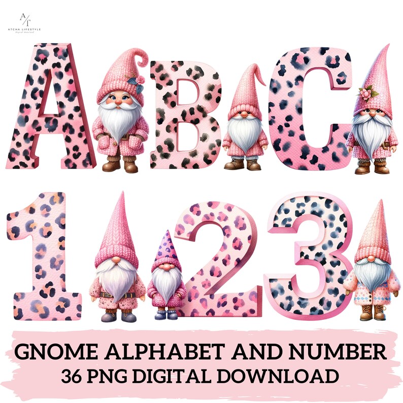 Gnome Watercolor Alphabet PNG, Gnomes Alphabet Clip Art, Transparent ...