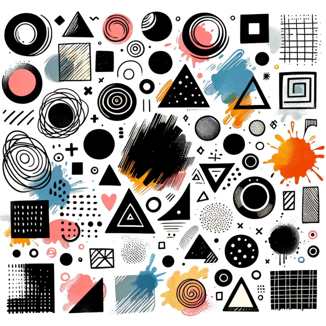 Modern Abstract Shapes Bundle Clipart,geometric Shapes Bundle PNG Jpg ...