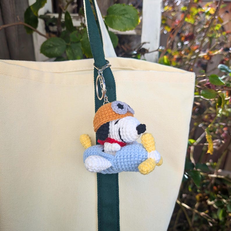 Pilot Snoop Beagle Dog Airplane Hanging Plush | Handmade Animal Swing ...