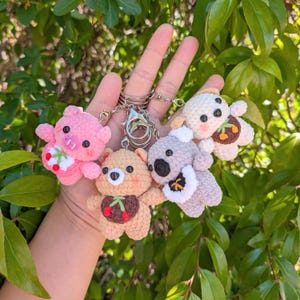 Cute Tiny Animals Crochet Keychain – Adorable Handmade Critter Charms ...
