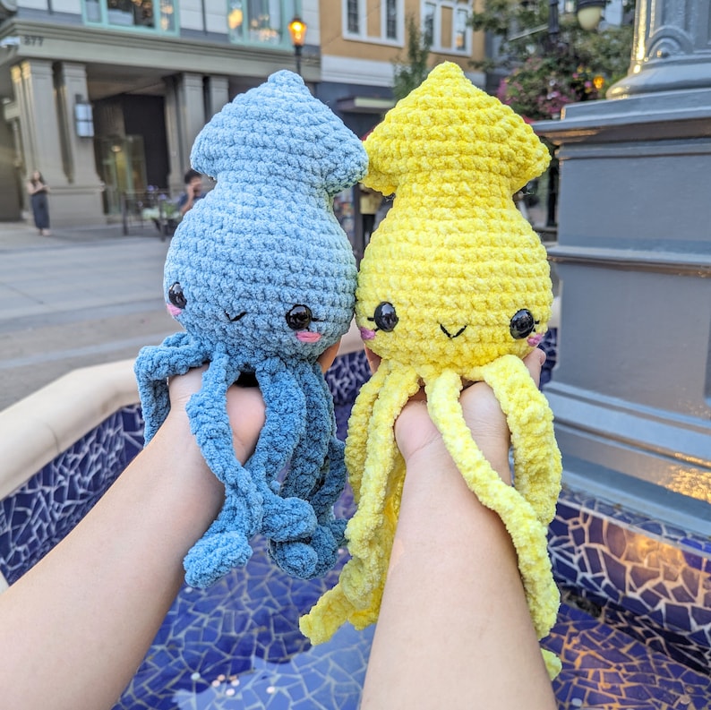 Squid Ombre Crocheted Plush, Squid Plush, Animal Plushies, Cute Plushy ...