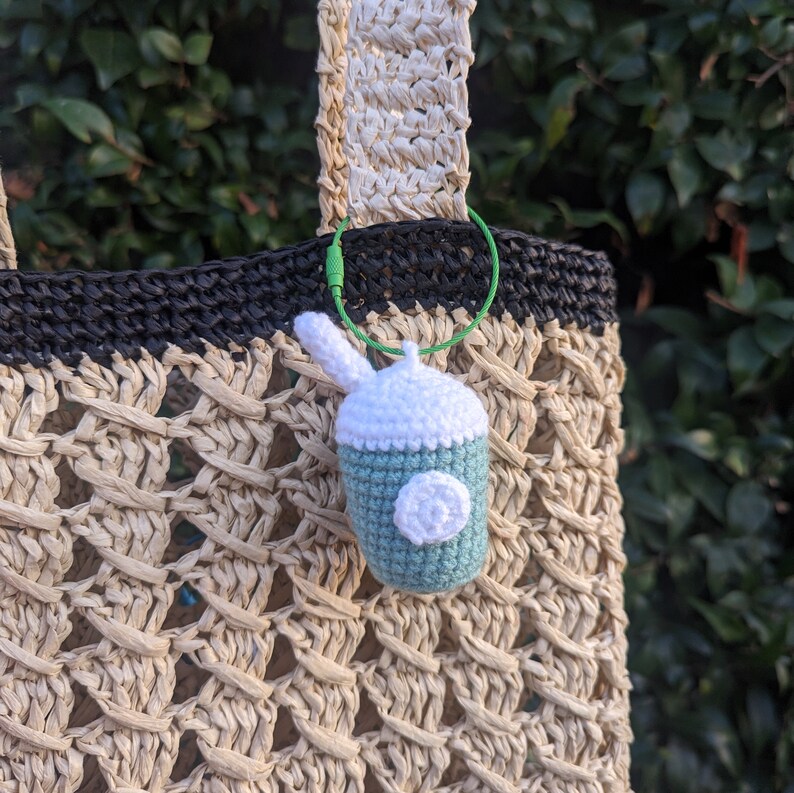 Boba Tea Crocheted Keychains, Coffee Cup Keychains, Cute Keychain, Bag ...