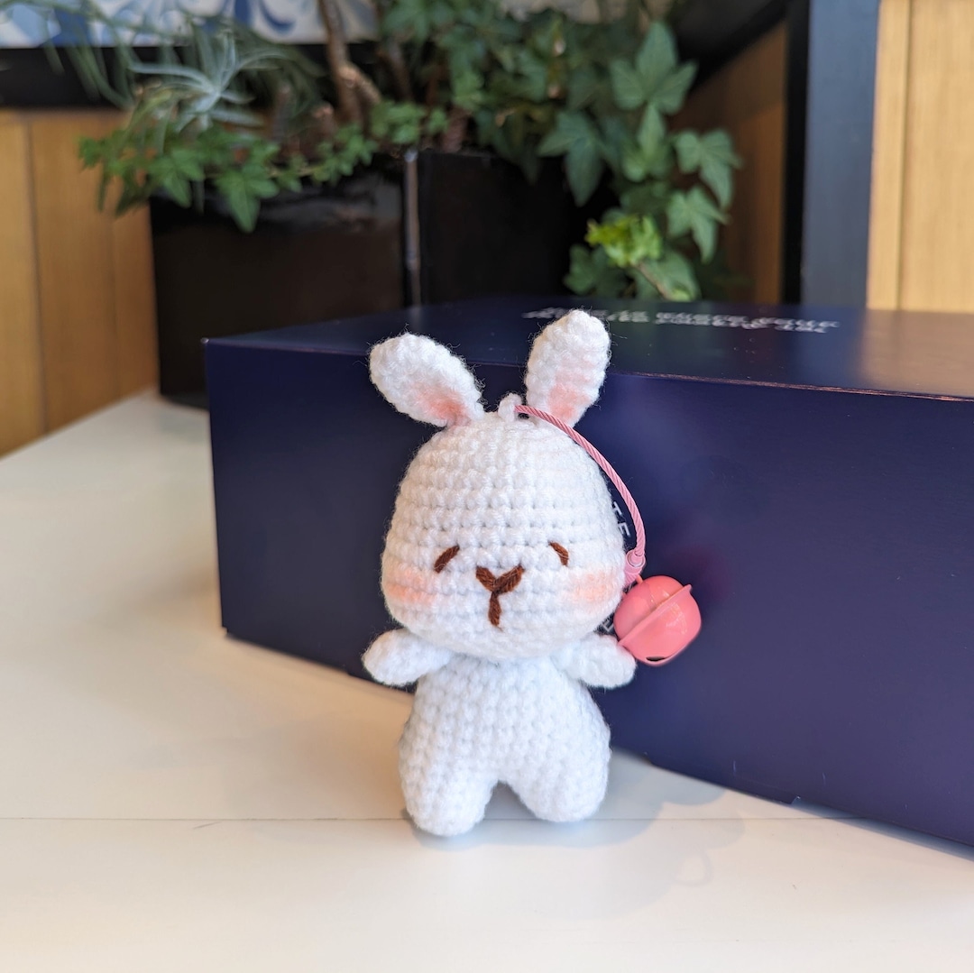Bunny Kawaii Crocheted Plush Keychain, Rabbit Keychain, Animal Plushies ...