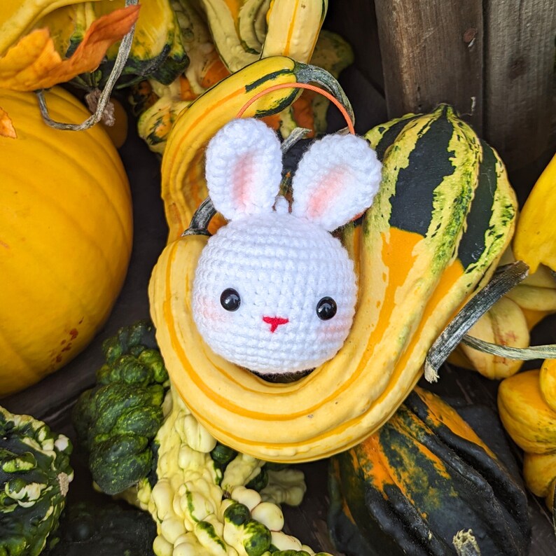 Bunny Kawaii Crocheted Plush Keychain, Rabbit, Animal Plush, Bunny ...