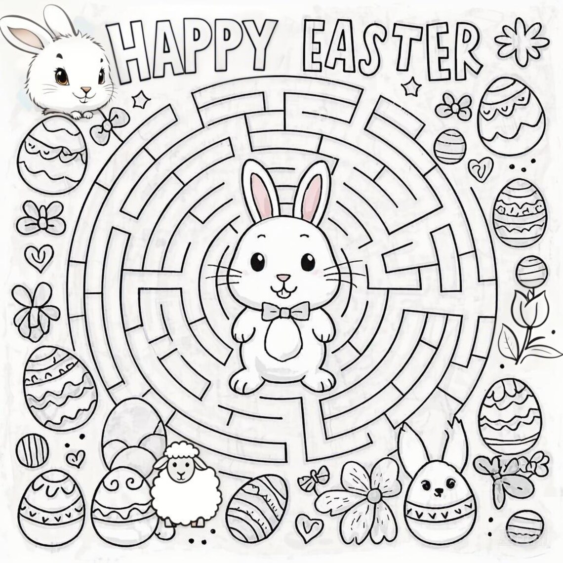 20 Pages Easter Fun Coloring Book for Kids and Adults Printable Digital ...