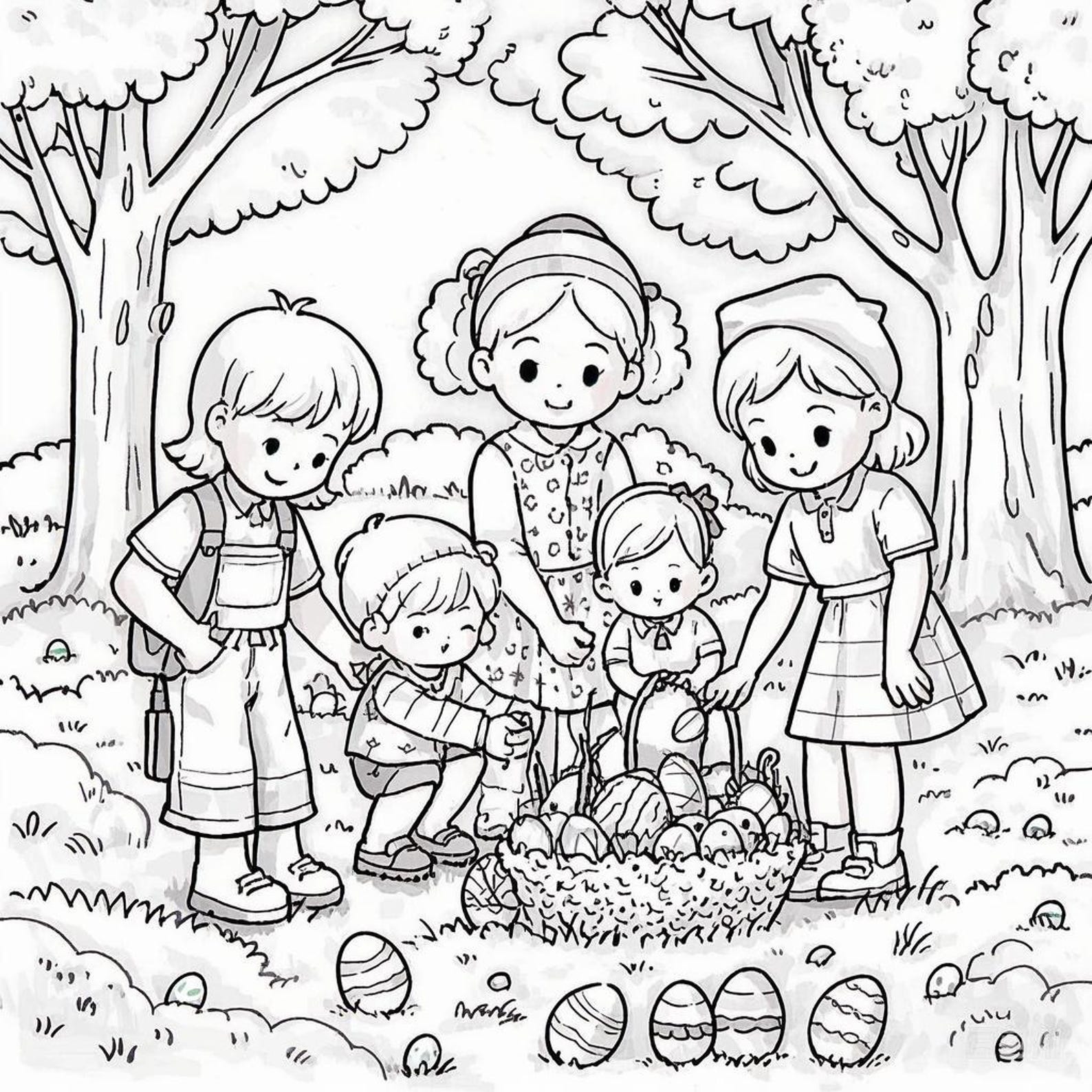 20 Pages Easter Fun Coloring Book for Kids and Adults Printable Digital ...