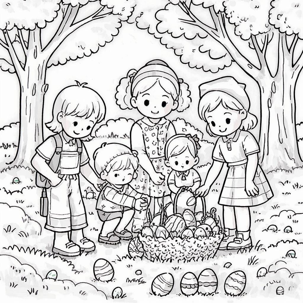 20 Pages Easter Fun Coloring Book for Kids and Adults Printable Digital ...