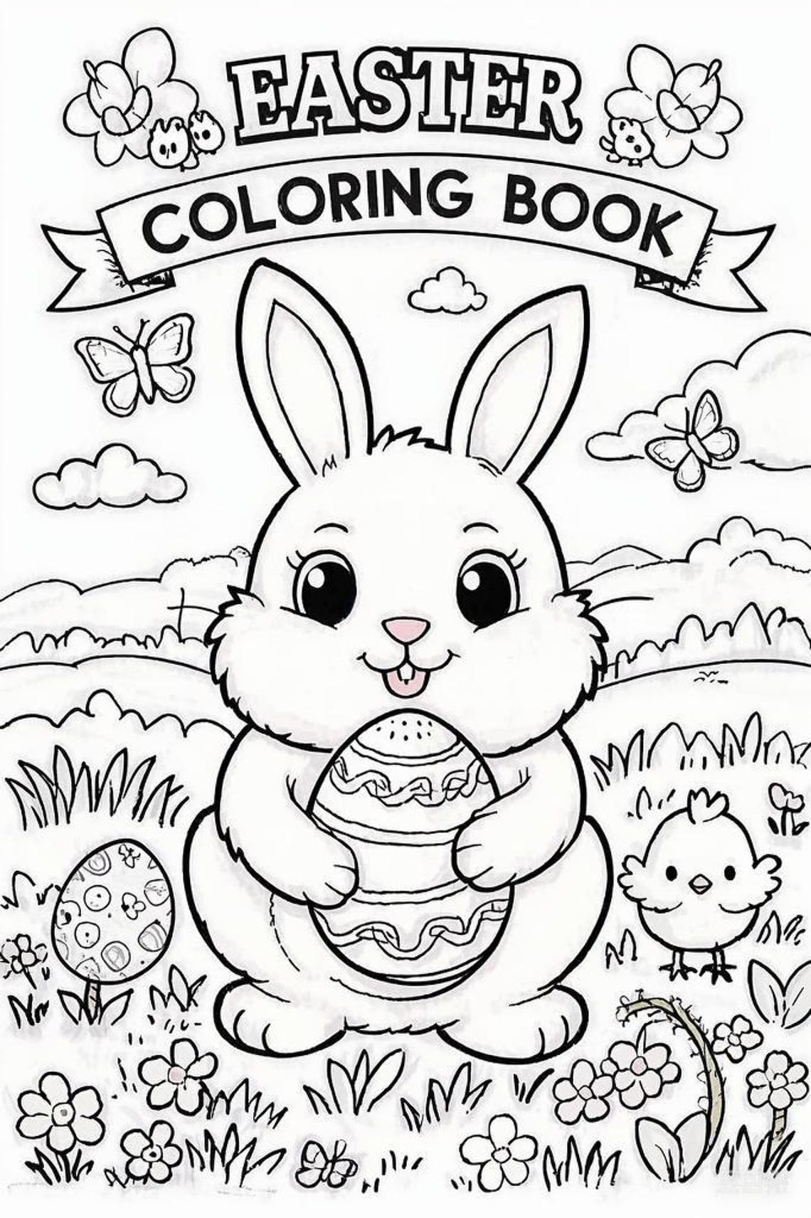 20 Pages Easter Fun Coloring Book for Kids and Adults Printable Digital ...