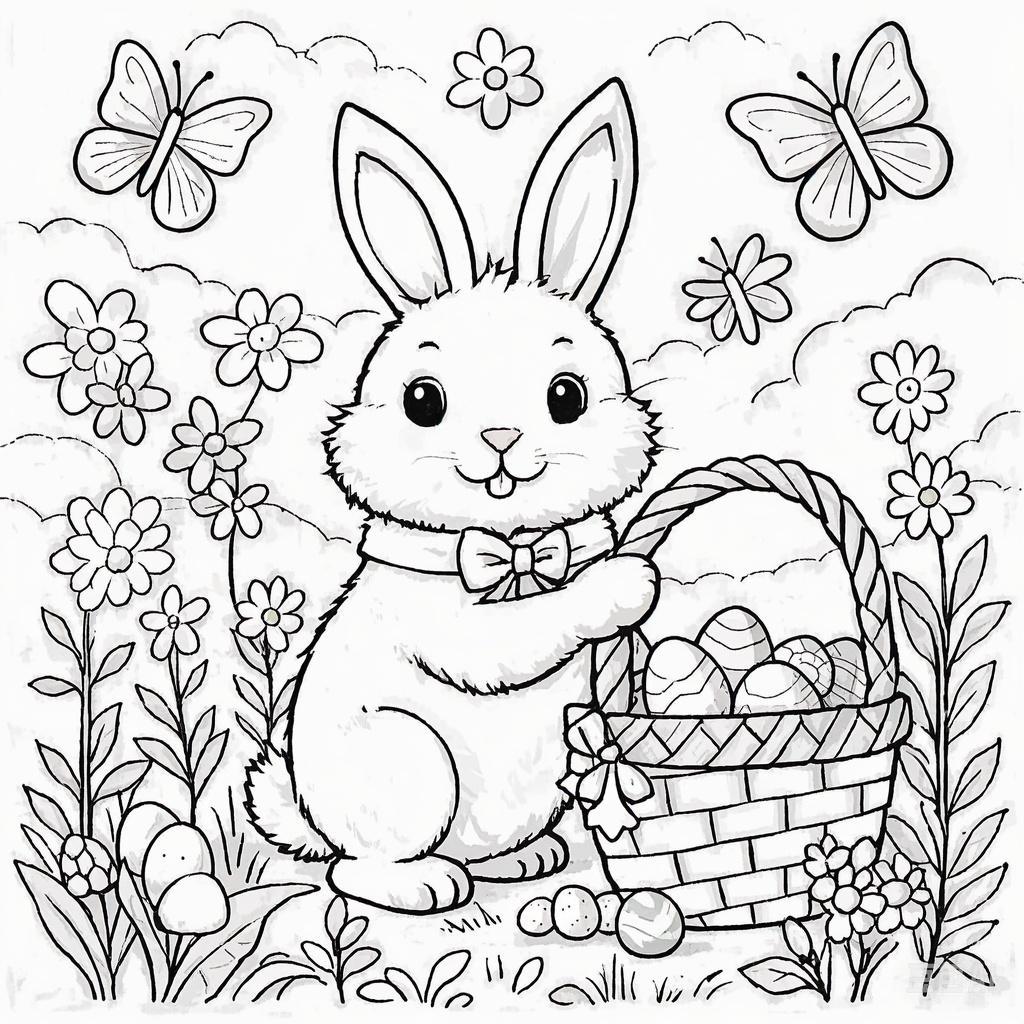 20 Pages Easter Fun Coloring Book for Kids and Adults Printable Digital ...