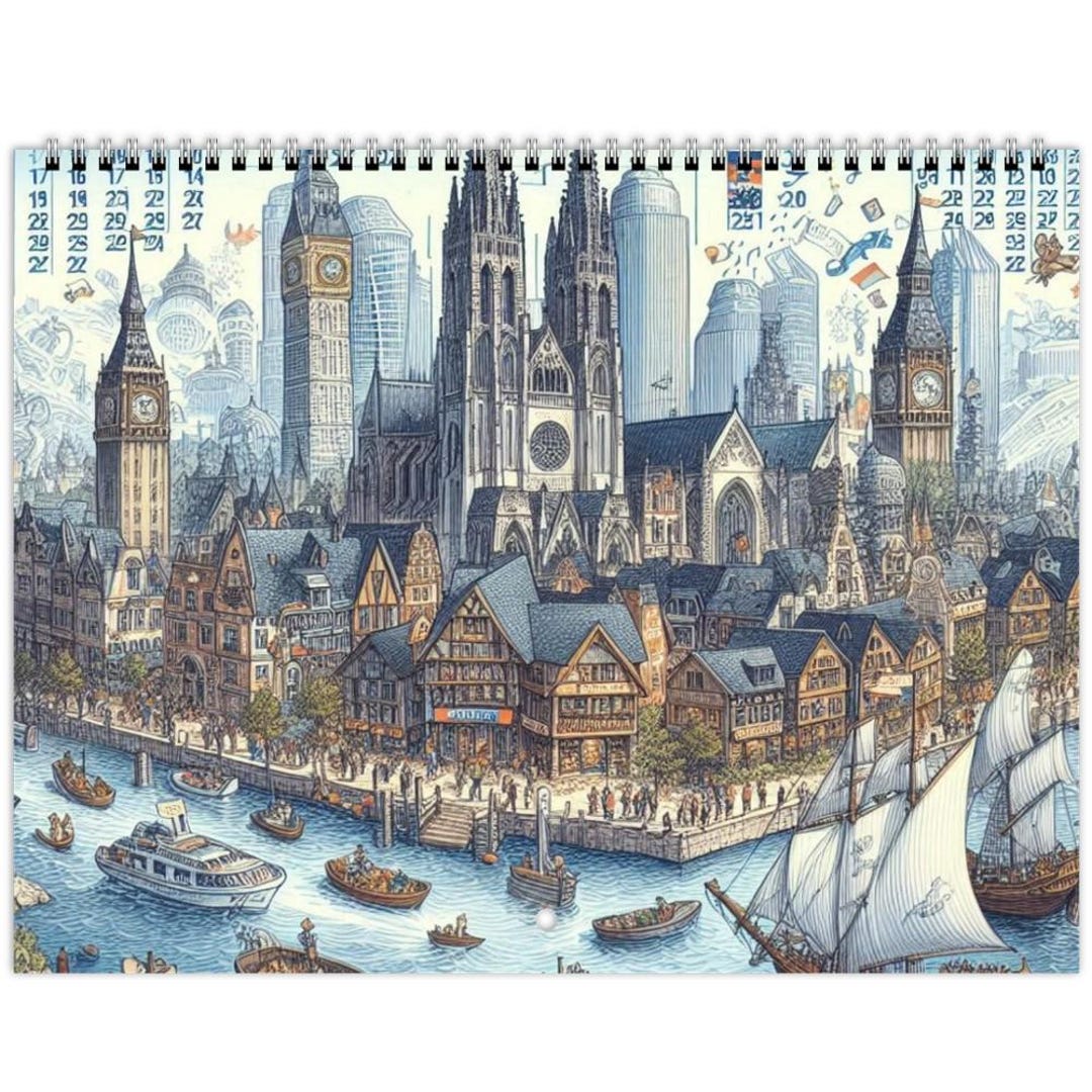 European Cities Skratch Wall Calendars US & CA - Etsy