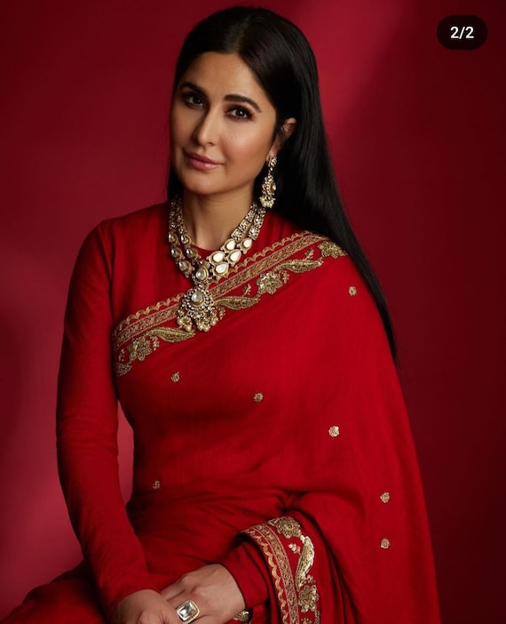 Earrings with red saree store