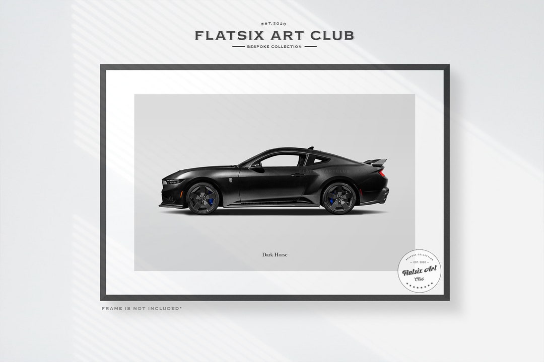 Ford Mustang (dark Horse) Sketched Wall Art - Multi-colour Automotive ...