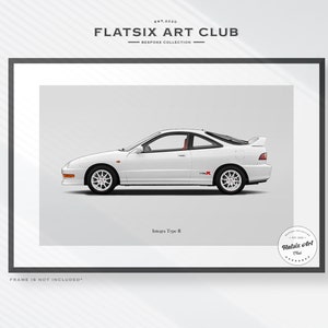 Acura Integra (DC2) Type R Sketched Wall Art - Multi-colour Automotive ...