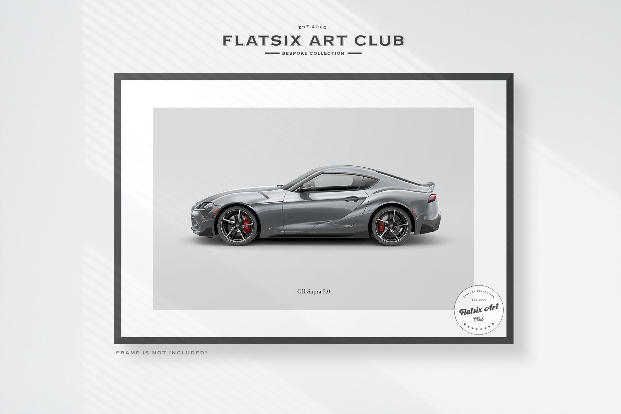 Toyota GR Supra Sketched Wall Art - Multi-colour Automotive Art Print ...