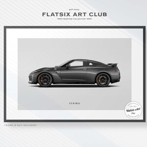 Nissan GT-R R35 Sketched Wall Art - Multi-colour Automotive Art Print ...