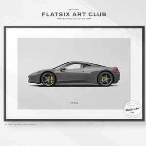 Ferrari 458 Italia Sketched Wall Art - Multi-colour Automotive Art ...