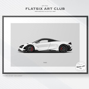 Mclaren 765LT Sketched Wall Art - Multi-colour Automotive Art Print ...