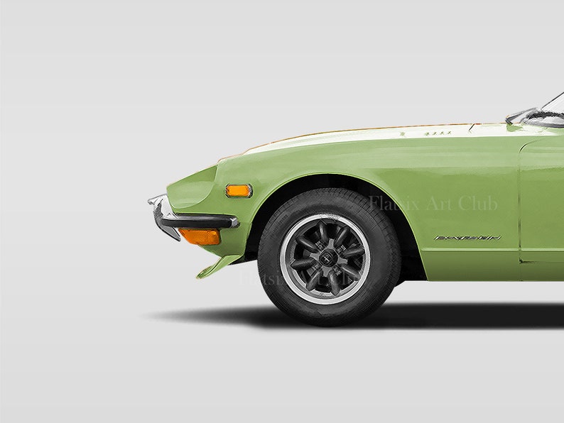 Datsun 240Z Sketched Wall Art - Multi-colour Automotive Art Print - Car ...