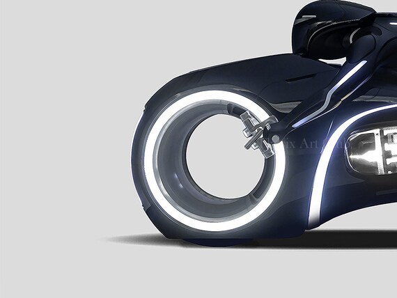 Tron Legacy Lichtcyclus Behang Tron Legacy Neon Etsy