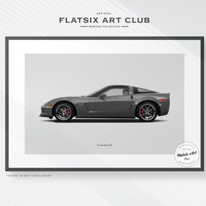 Chevrolet Corvette C6 Sketched Wall Art - Multi-colour Automotive Art ...