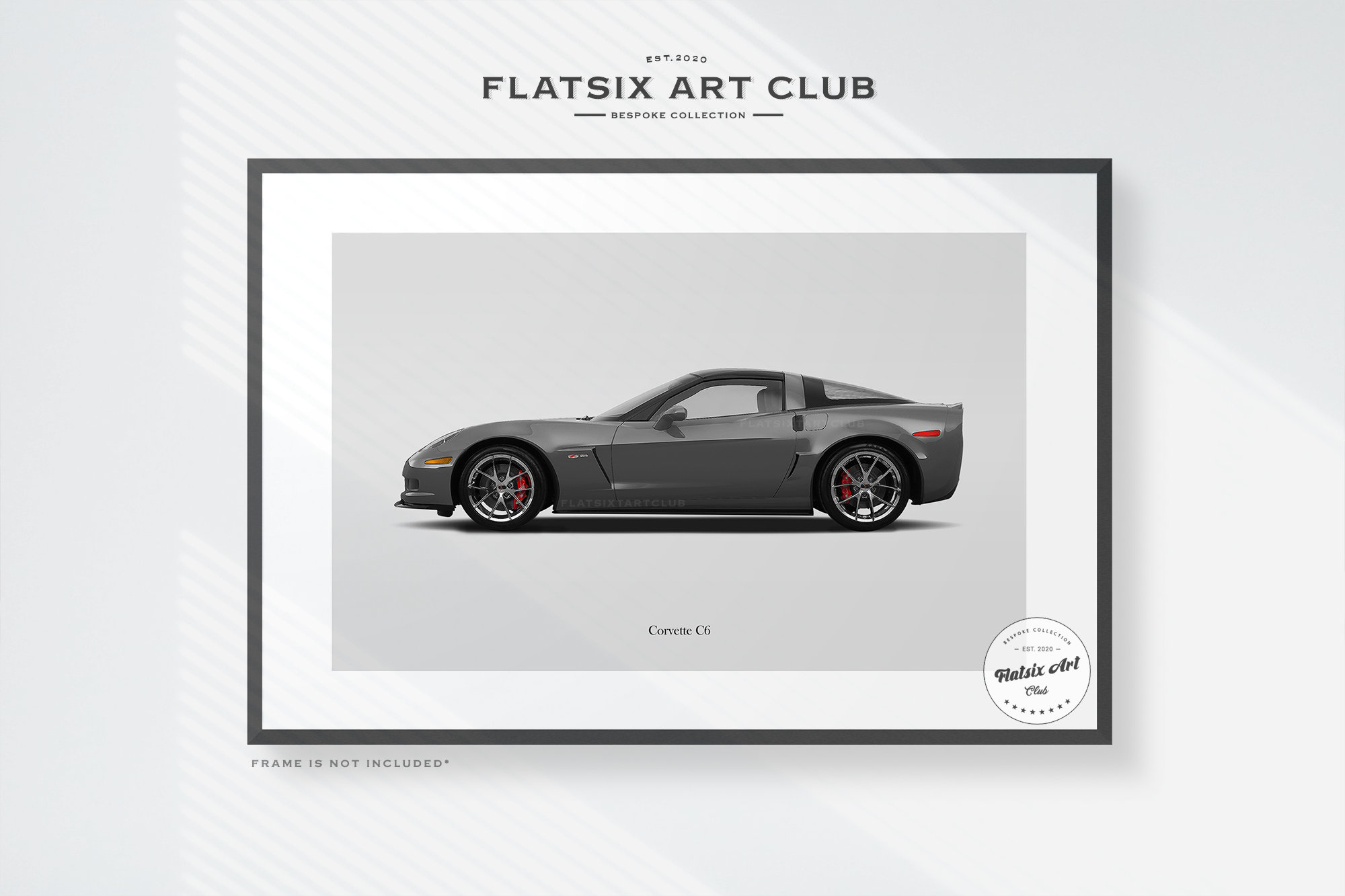Chevrolet Corvette C6 Sketched Wall Art - Multi-colour Automotive Art ...