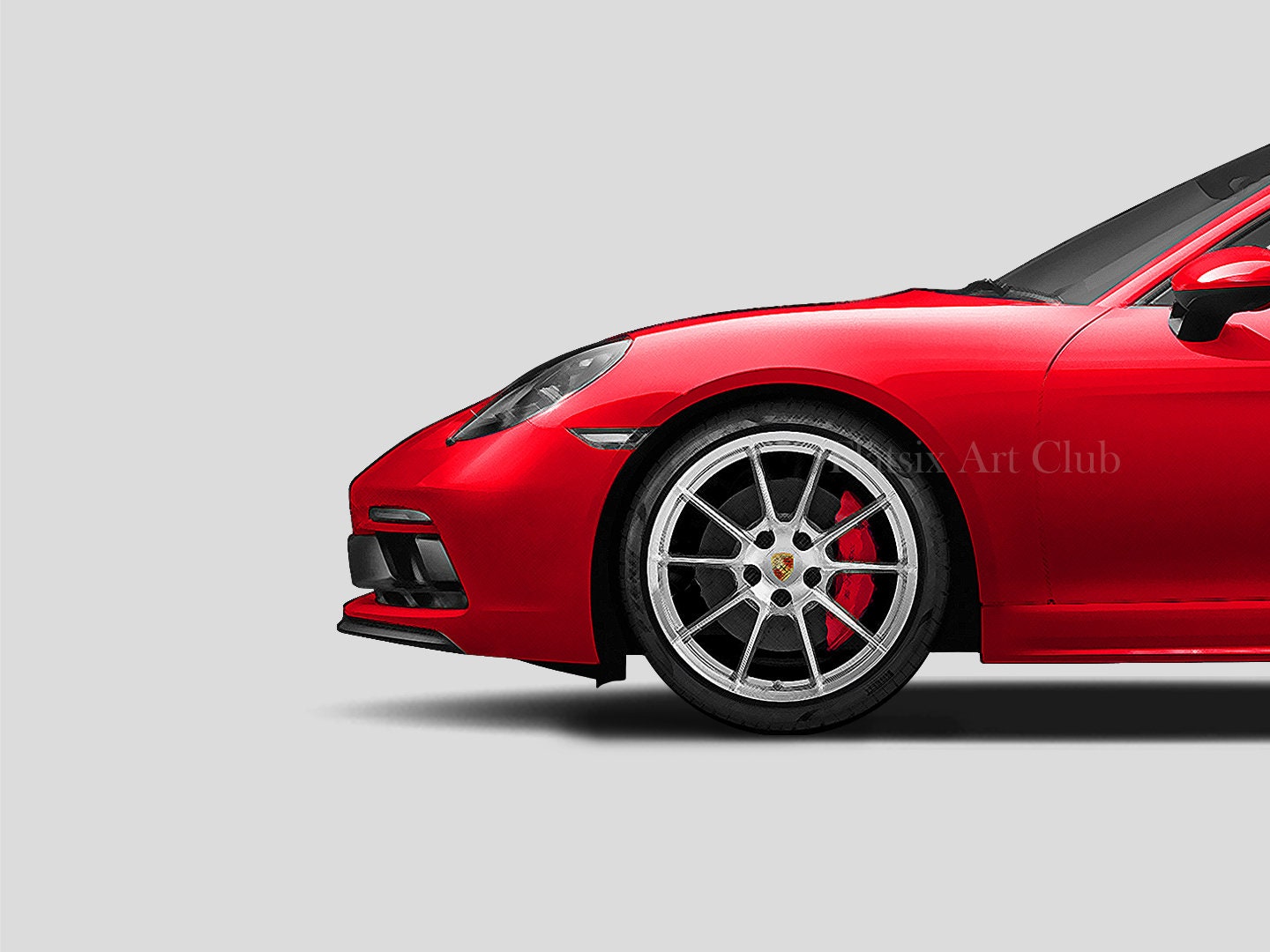 Porsche 718 Cayman GTS Sketched Wall Art - Multi-colour Automotive Art ...