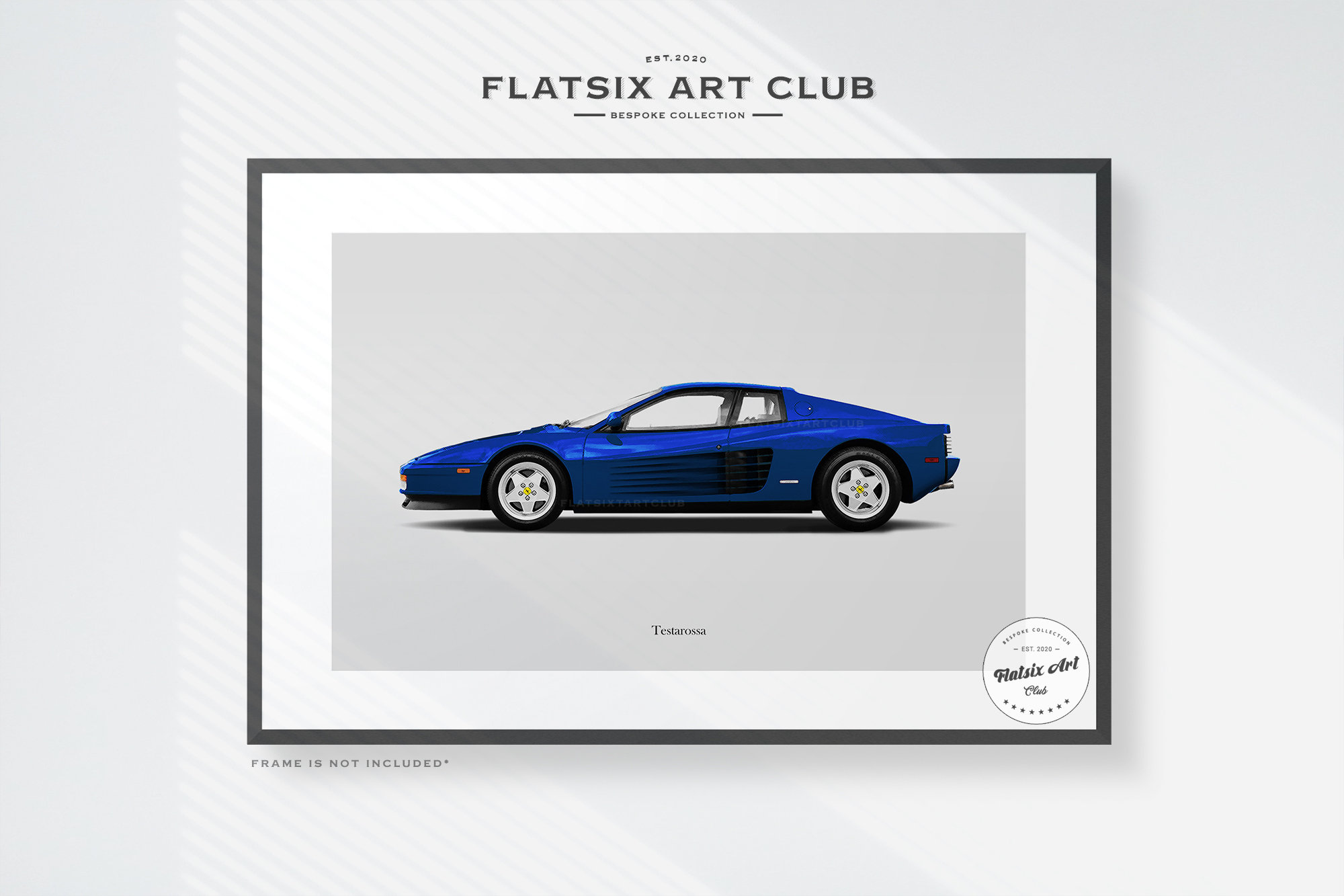 Ferrari Testarossa Sketched Wall Art Multi-colour Automotive Art Print ...