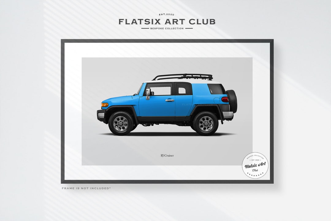 Toyota FJ Cruiser Sketched Wall Art - Multi-colour Automotive Art Print ...