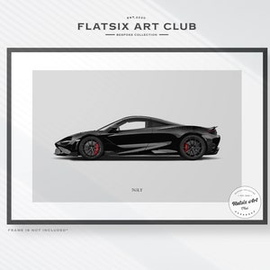 Mclaren 765LT Sketched Wall Art - Multi-colour Automotive Art Print ...