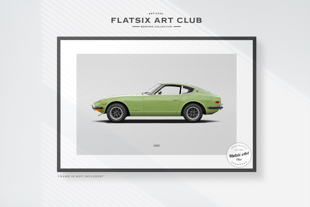 Datsun 240Z Sketched Wall Art - Multi-colour Automotive Art Print - Car ...