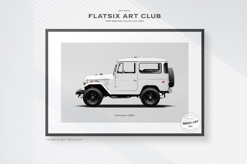Toyota Land Cruiser FJ40 Sketched Wall Art - Multi-colour Automotive ...