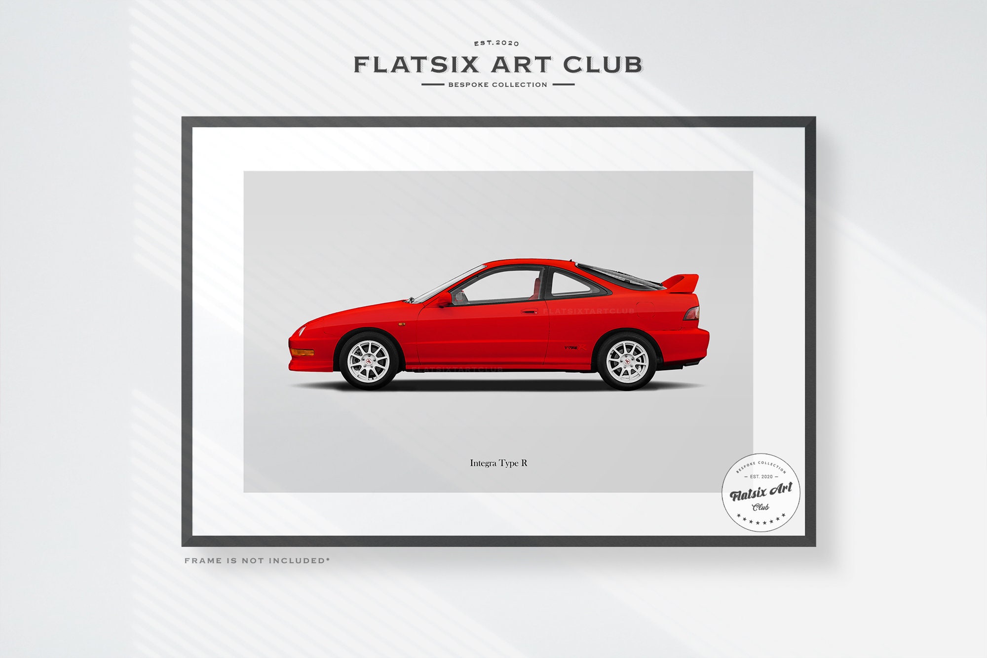 Acura Integra DC2 Type R Sketched Wall Art Multi-colour Automotive Art ...