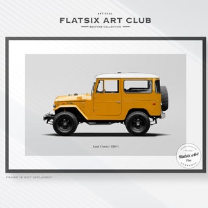 Toyota Land Cruiser FJ40 Sketched Wall Art - Multi-colour Automotive ...