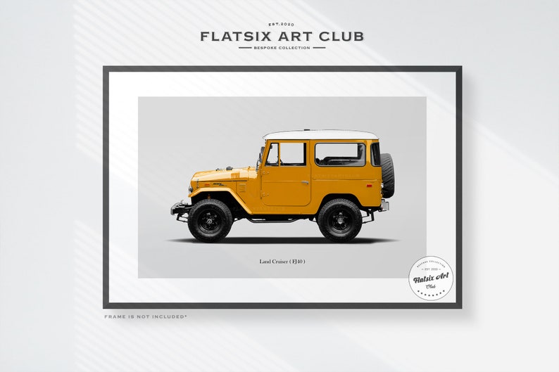 Toyota Land Cruiser FJ40 Sketched Wall Art - Multi-colour Automotive ...