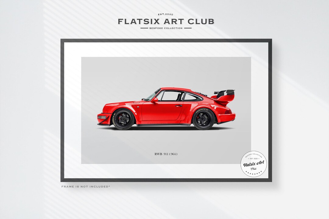 RWB Porsche 911 (964) Sketched Wall Art - Multi-colour Automotive Art ...